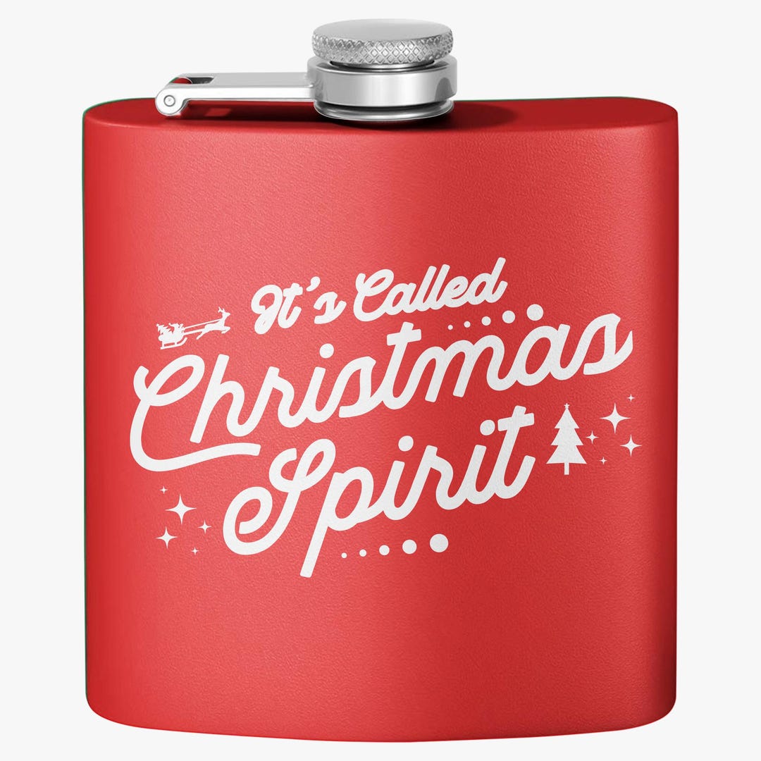 Christmas Spirit Flask Funny Christmas Gift, Festive Funny Christmas ...