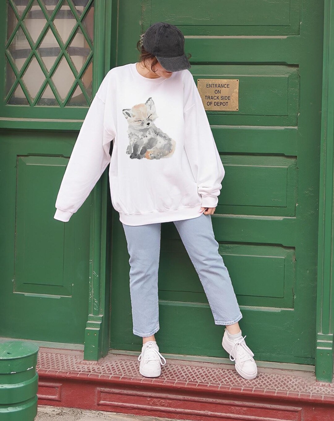 Watercolor Fox Sweatshirt | Cottagecore Christmas Sweatshirt, Fox ...