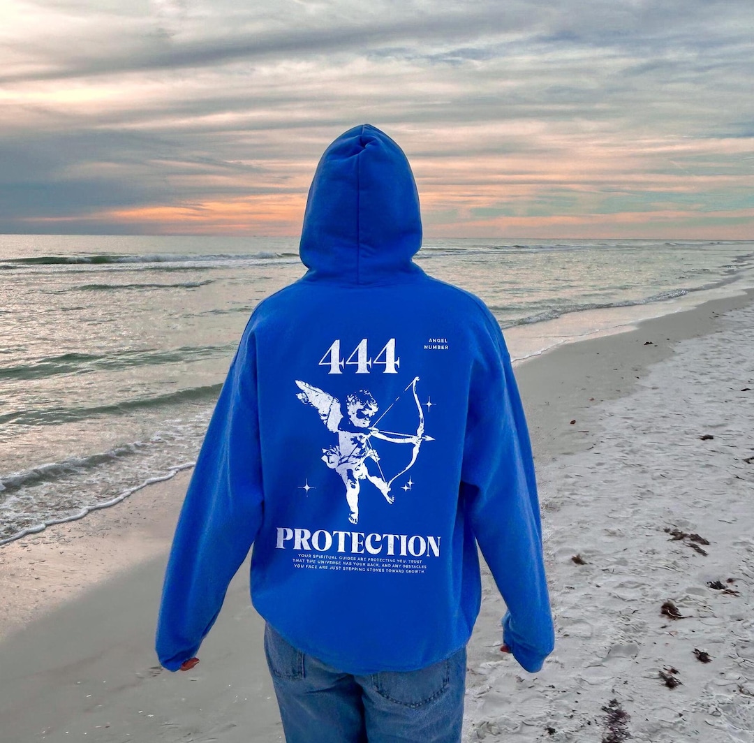 Angel Number 444 Hoodie | Trendy Y2K Oversized Hoodie, Backprint ...