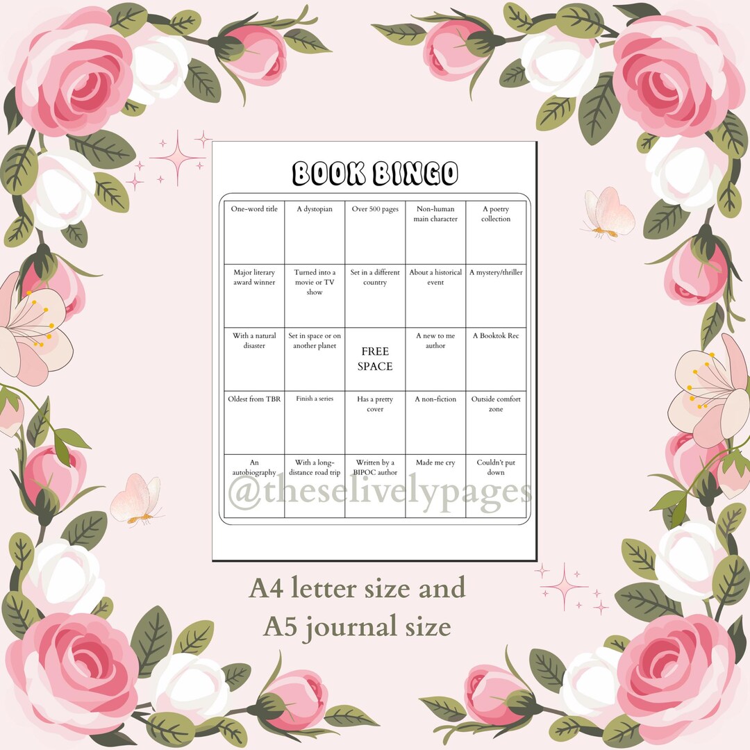 Book Bingo Journal Template, Printable Reading Challenge Tracker ...