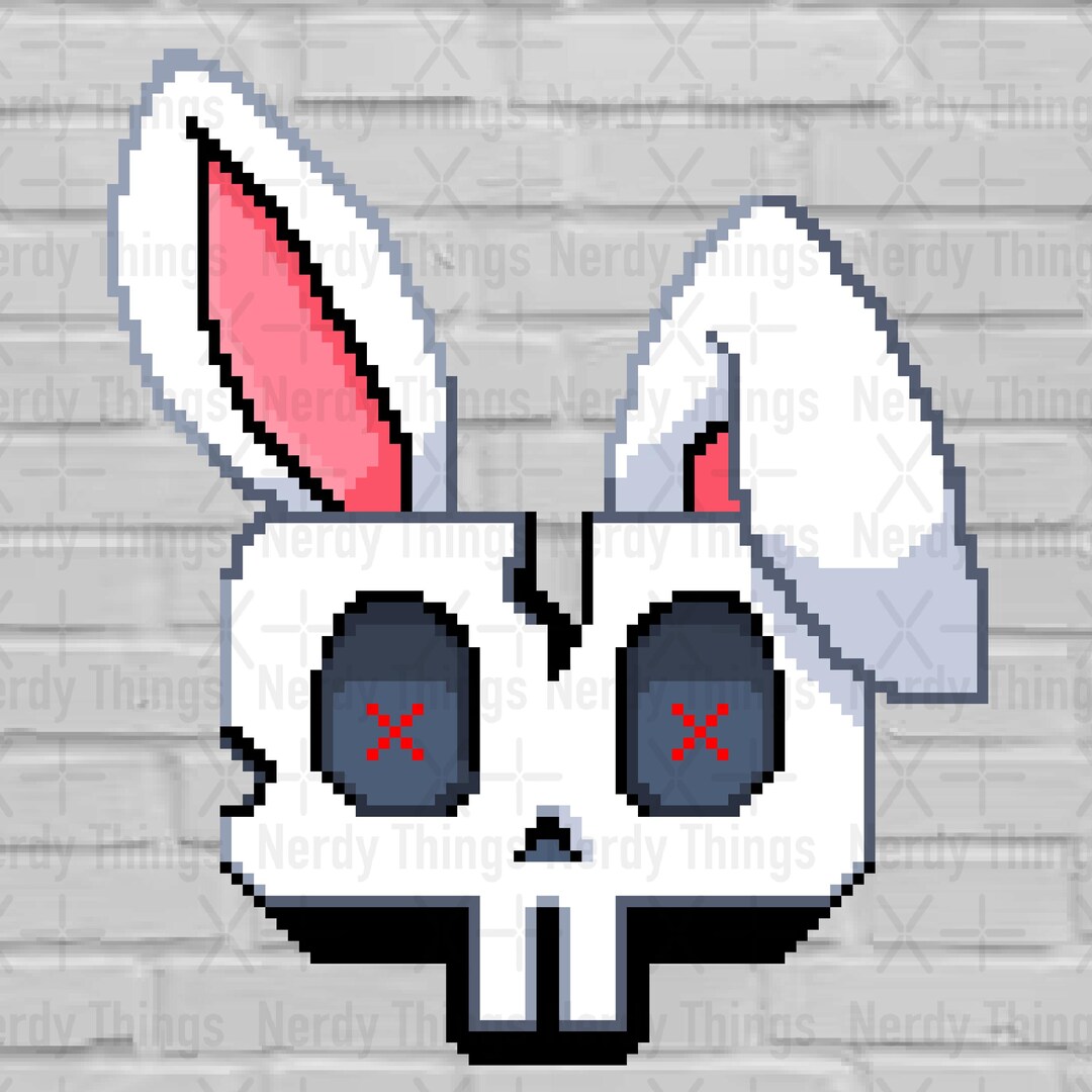 Dead Bunny Pixelated Png Art Drawing Skull Cute Drawing Spooky ...