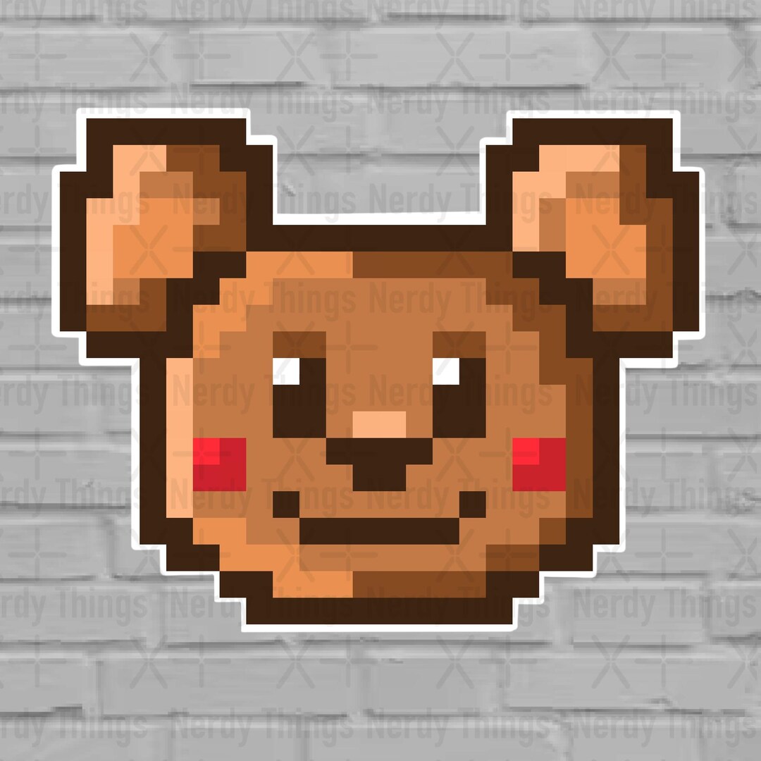 Pixel Teddy Bear PNG Art - Etsy UK