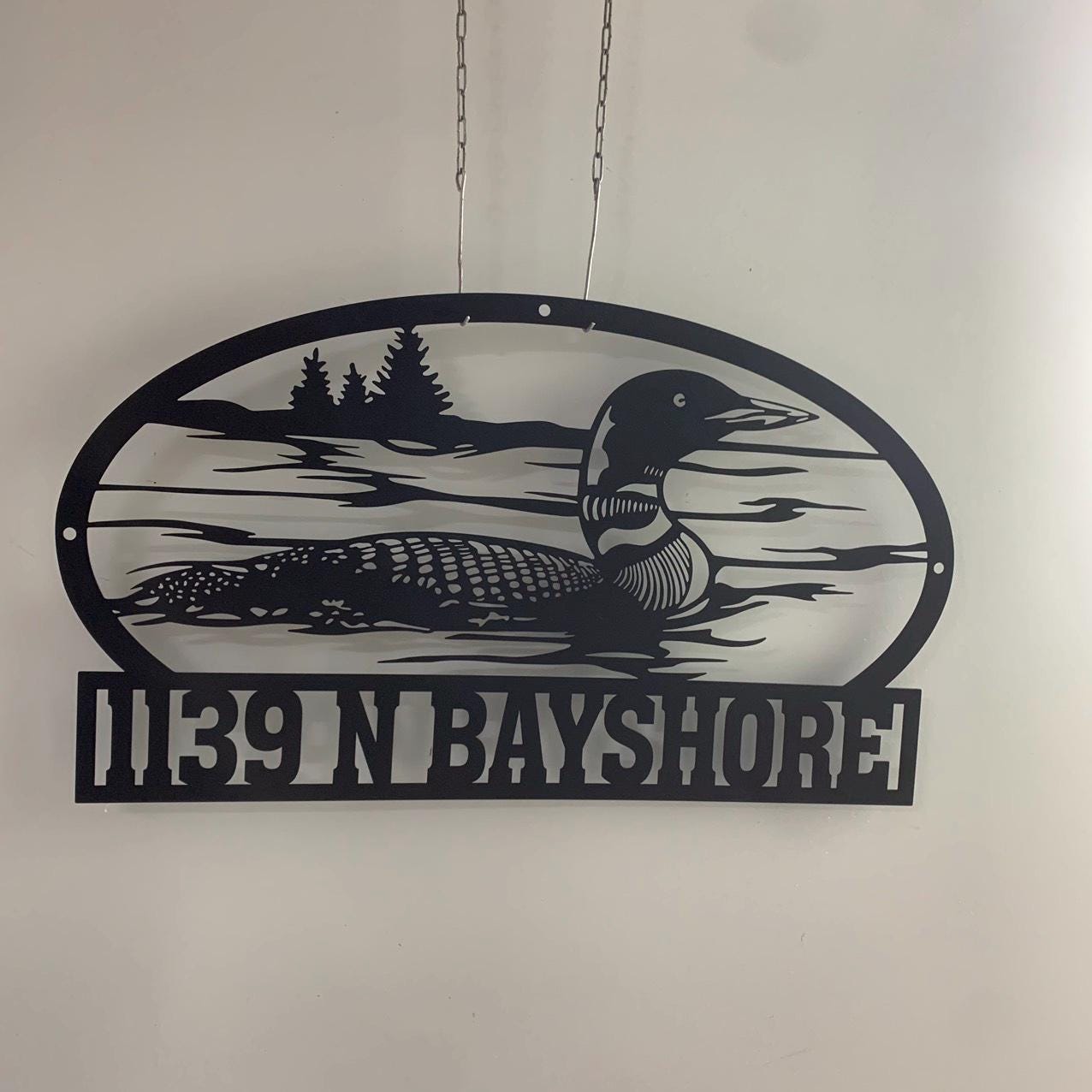 Custom Loon Lake House Metal Wall Art, Loon Duck Metal Sign, Waterfowl ...