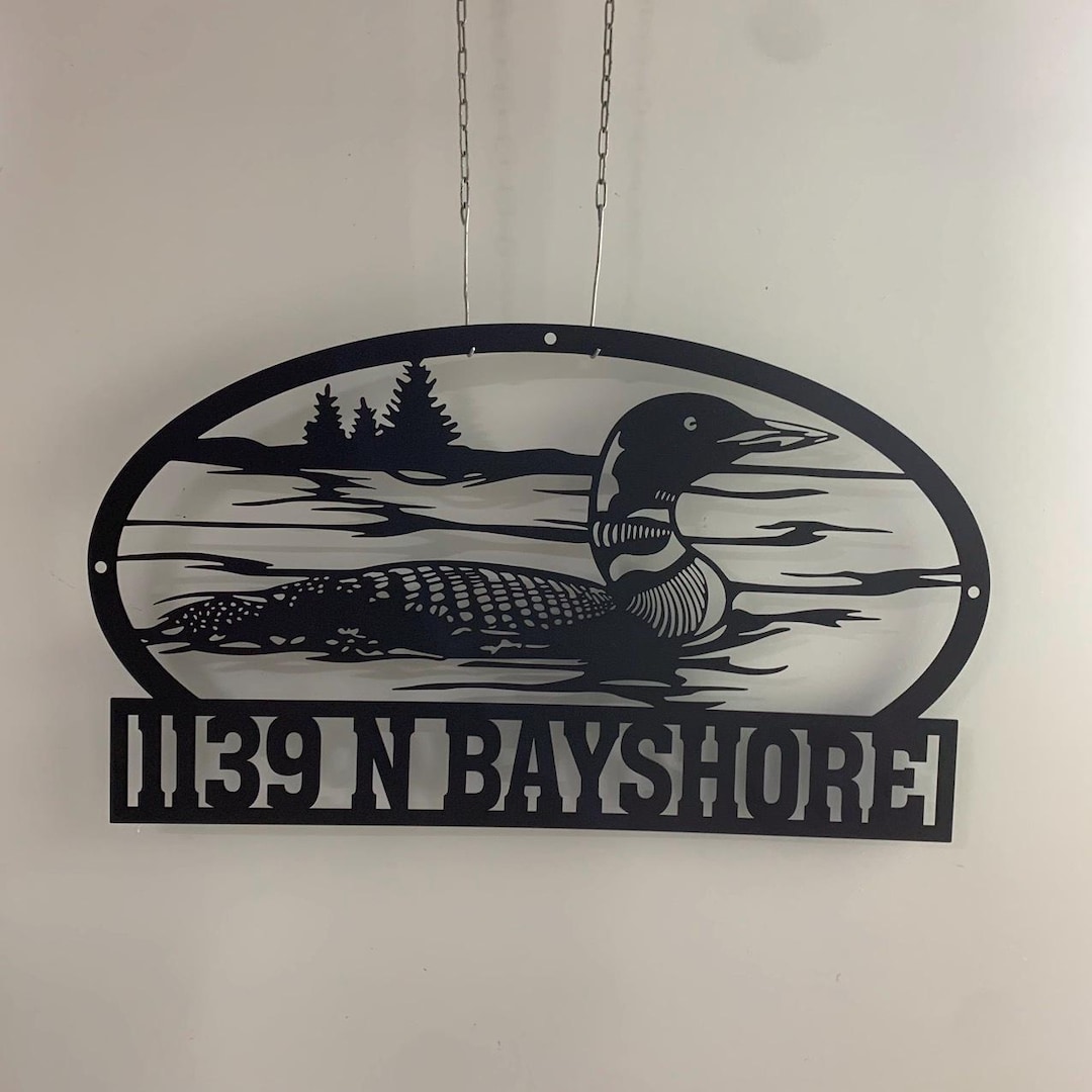 Custom Loon Lake House Metal Wall Art, Loon Duck Metal Sign, Waterfowl ...