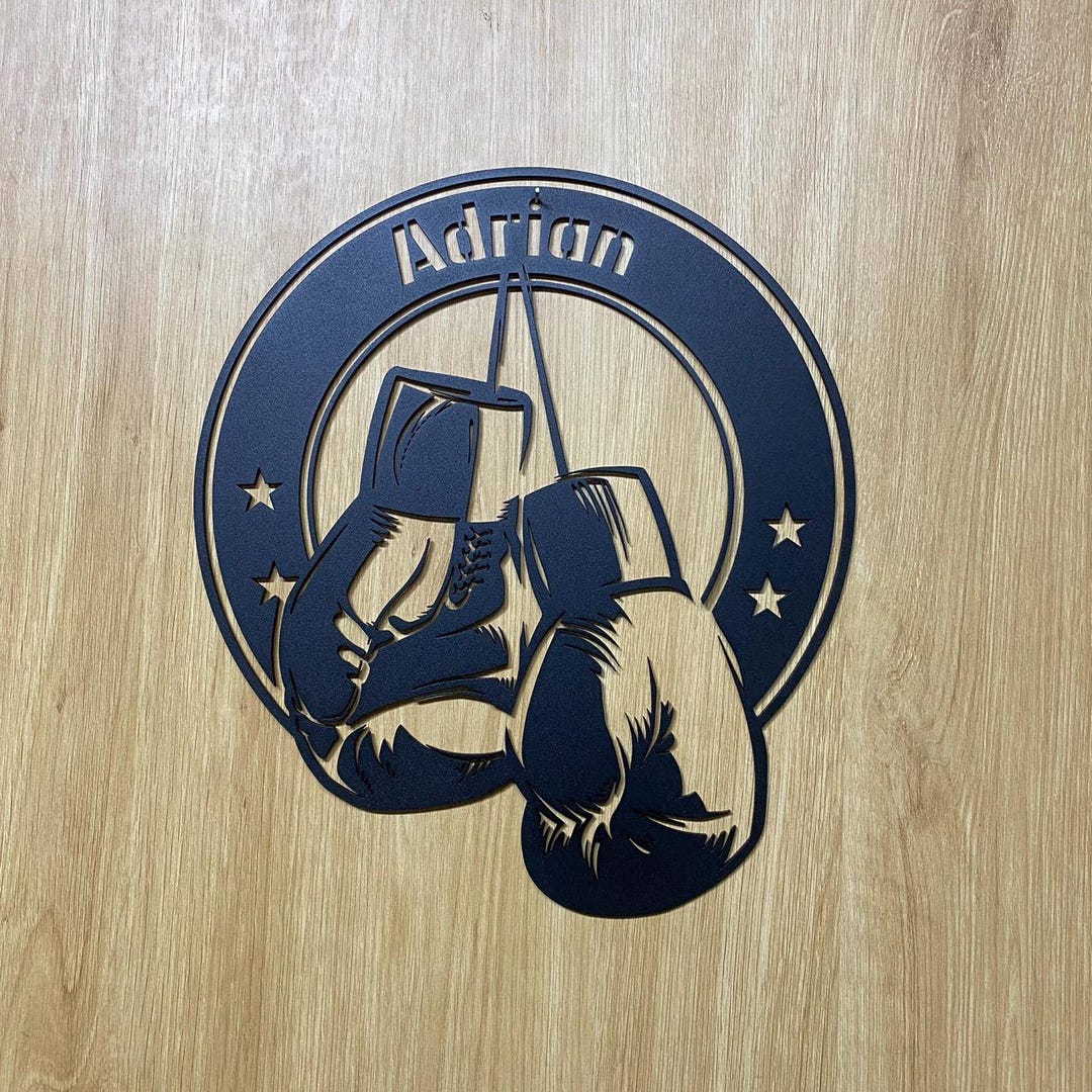 Custom Boxing Gloves Metal Wall Art, Personalized Boxer Metal Name Sign ...