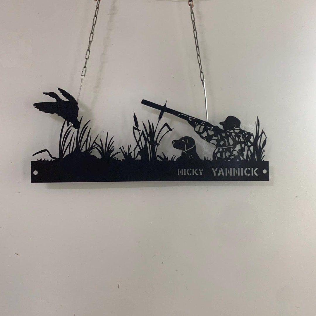Personalized Duck Hunting Metal Wall Art, Hunting Dog Metal Sign, Duck ...