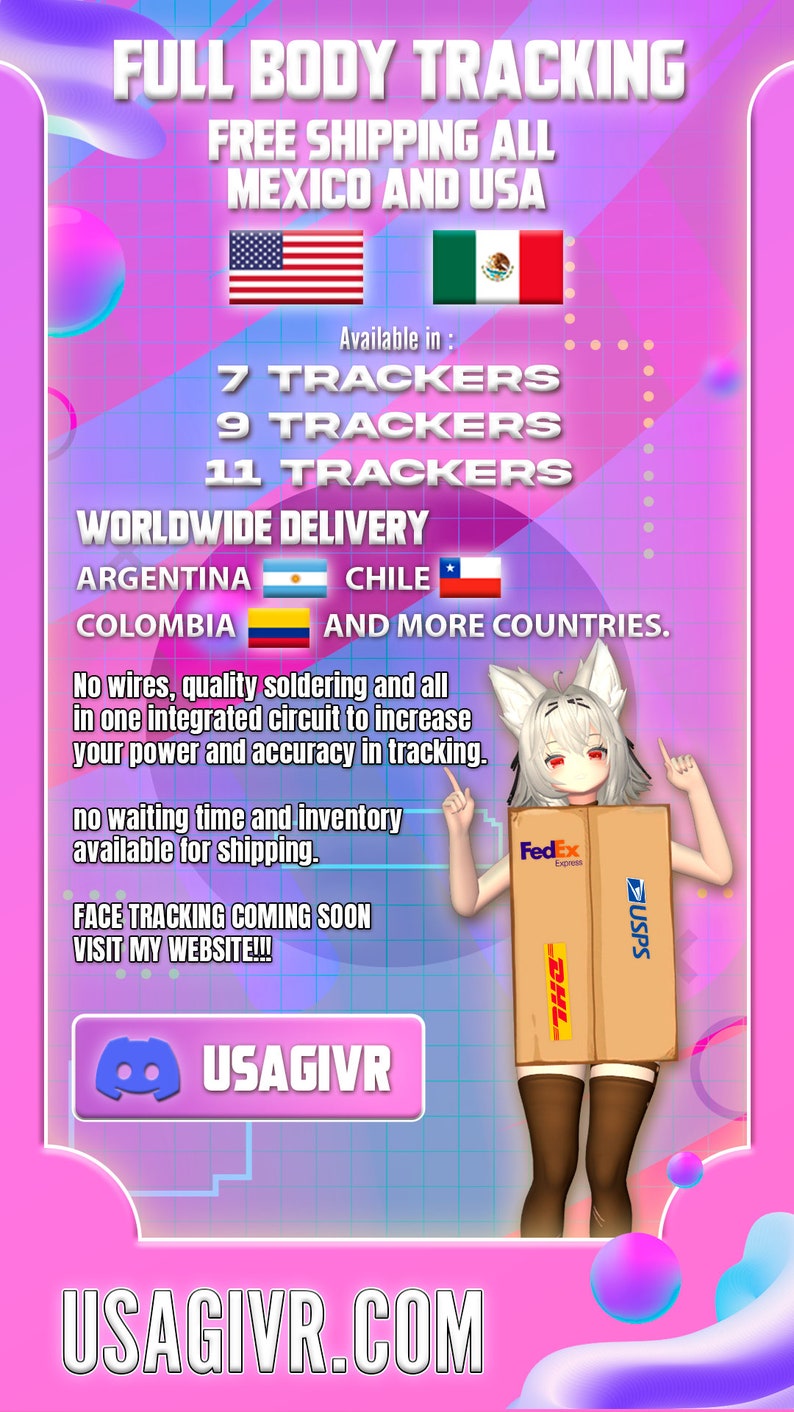 DYI Slimevr Usagivr Full Body Tracking Vrchat 7 Trackers (5+2 Set) Vive ...