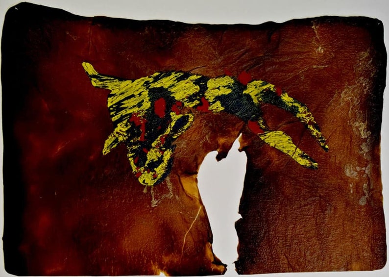 Desensitized Rabbit Original Screen Print on Hand-made Kombucha Paper ...