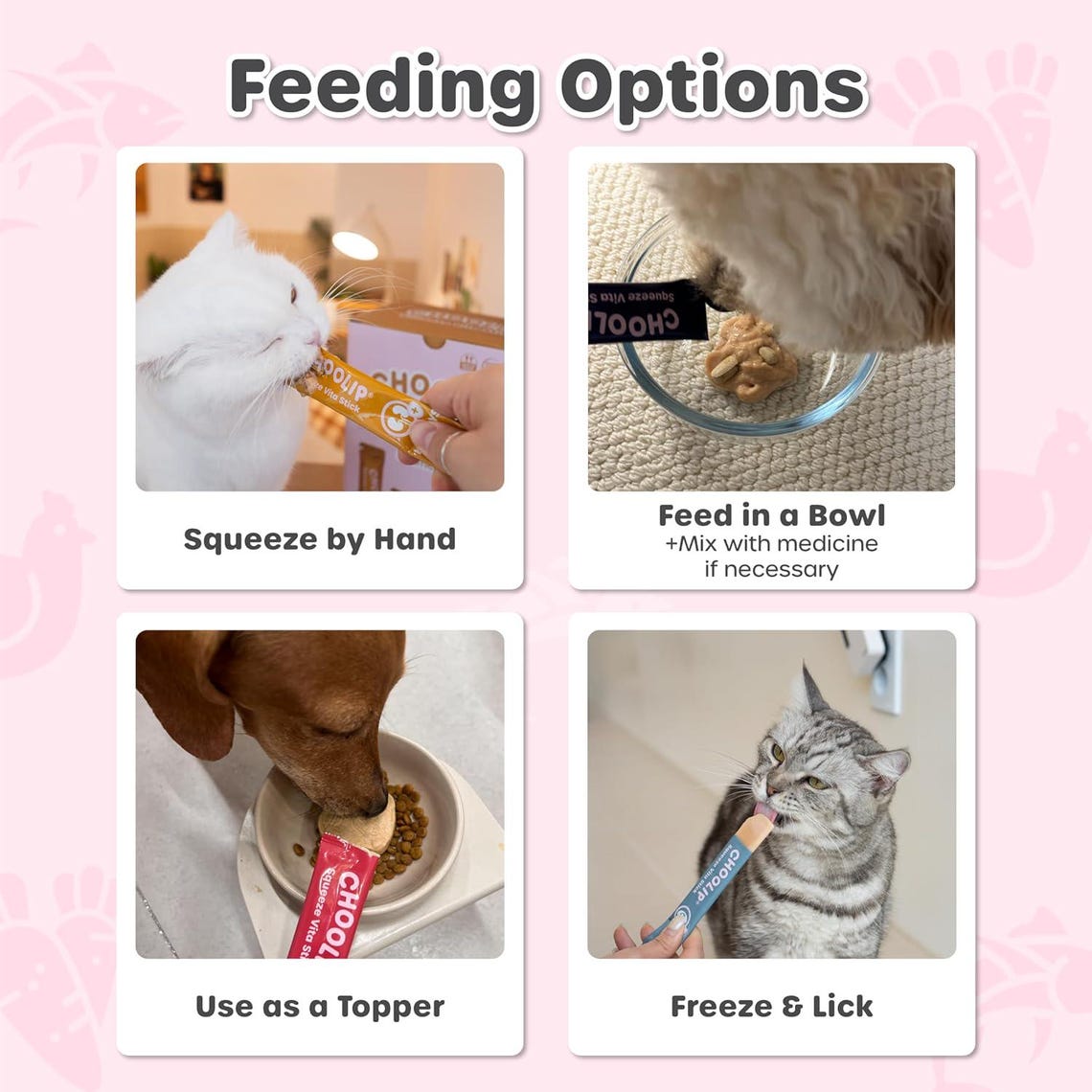 Choolip Squeeze Vita Stick Lickable Cat Treats and Dog Treats. 49pc ...