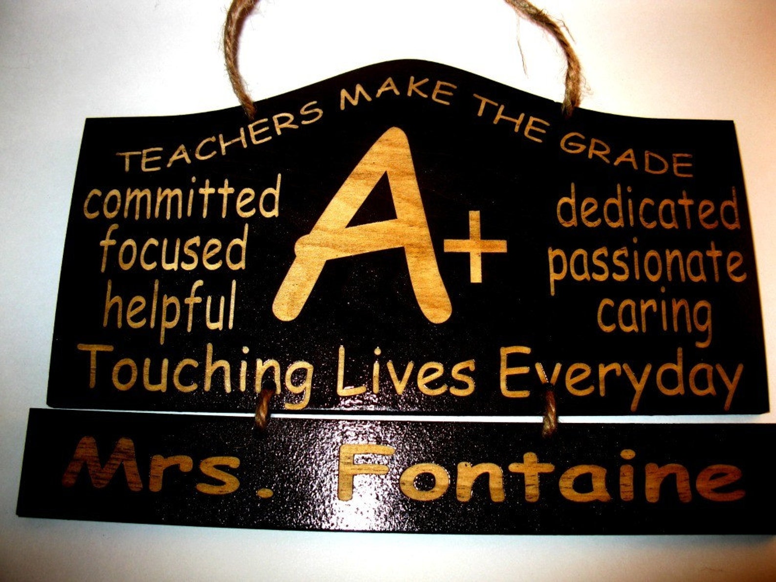 Personalized Wooden Teacher Wall Hanging - Etsy