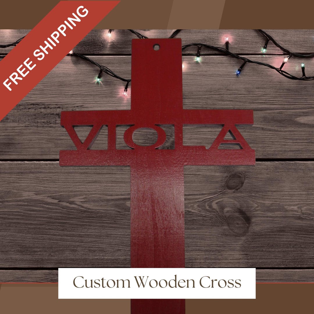 Personalized Wooden Cut Out Name Cross for a Unique Baptism, First ...