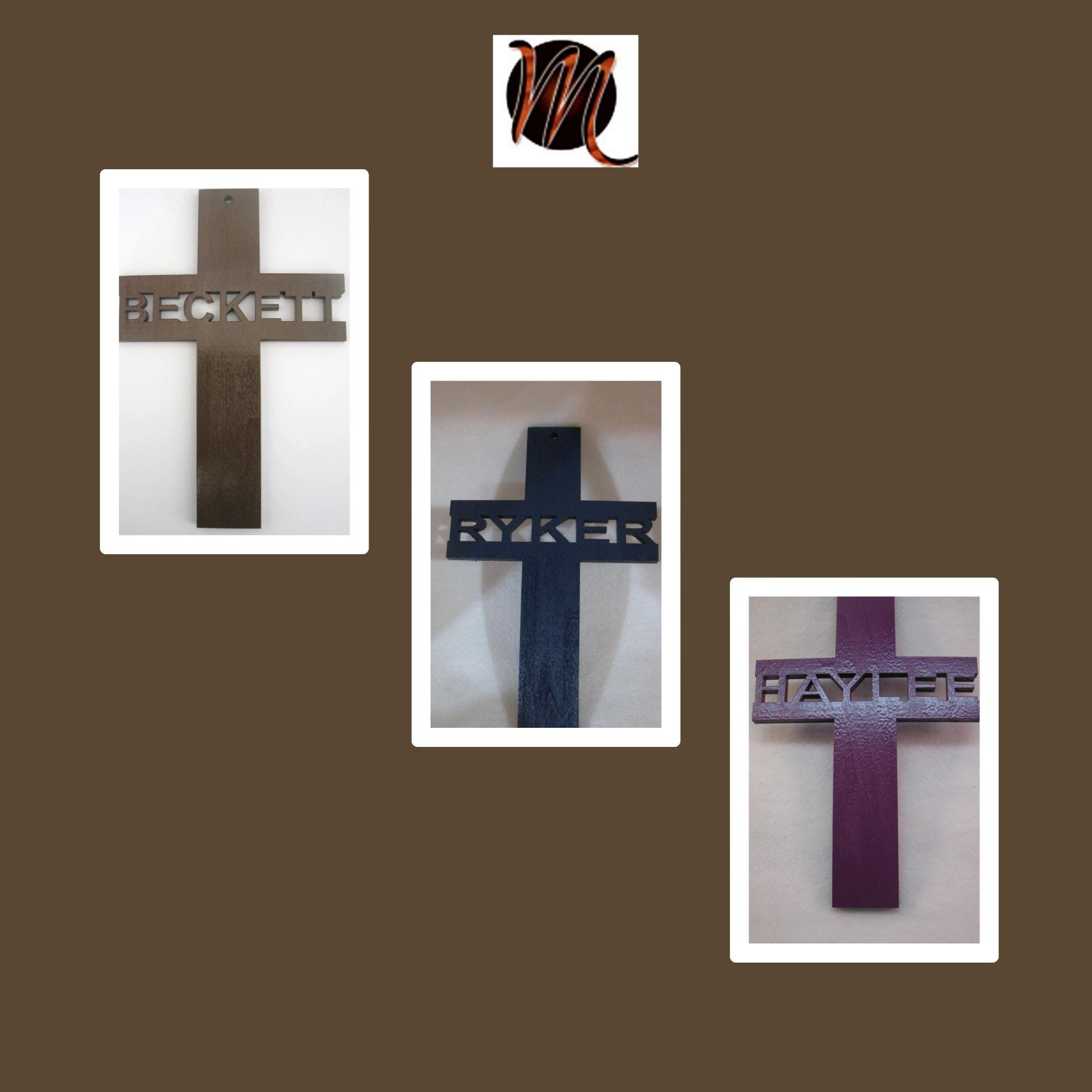 Personalized Wooden Cut Out Name Cross for a Unique Baptism, First ...
