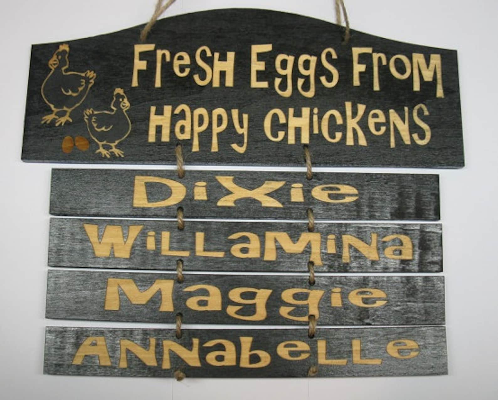 Personalized Happy Chickens Wooden Sign Large - Etsy