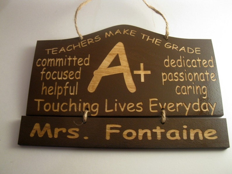 Personalized Wooden Teacher Wall Hanging Etsy