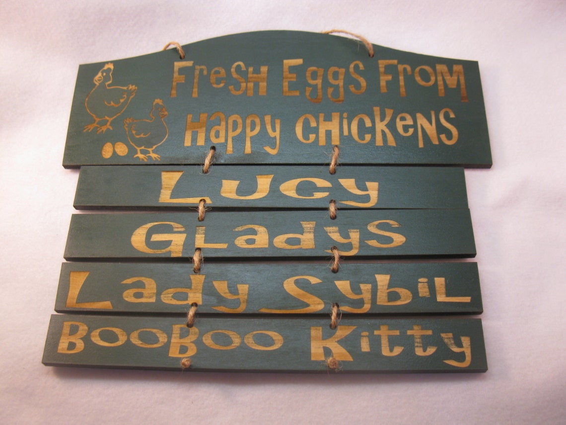 Personalized Happy Chickens Wooden Sign Large - Etsy