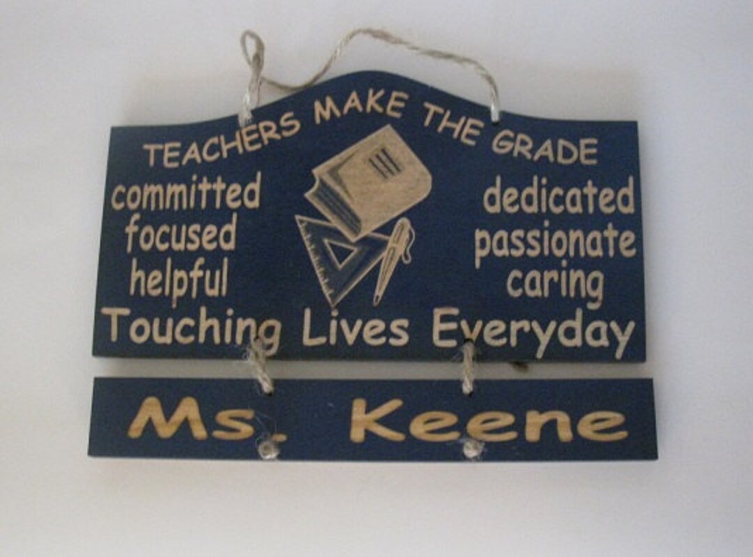 Personalized Wooden Teacher Wall Hanging - Etsy