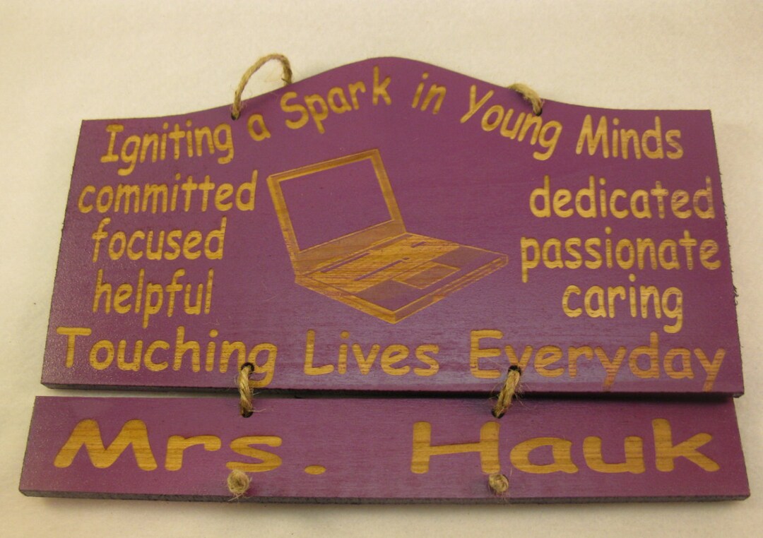 Computer Teacher's Gift Personalized Wooden Teacher Wall Hanging - Etsy
