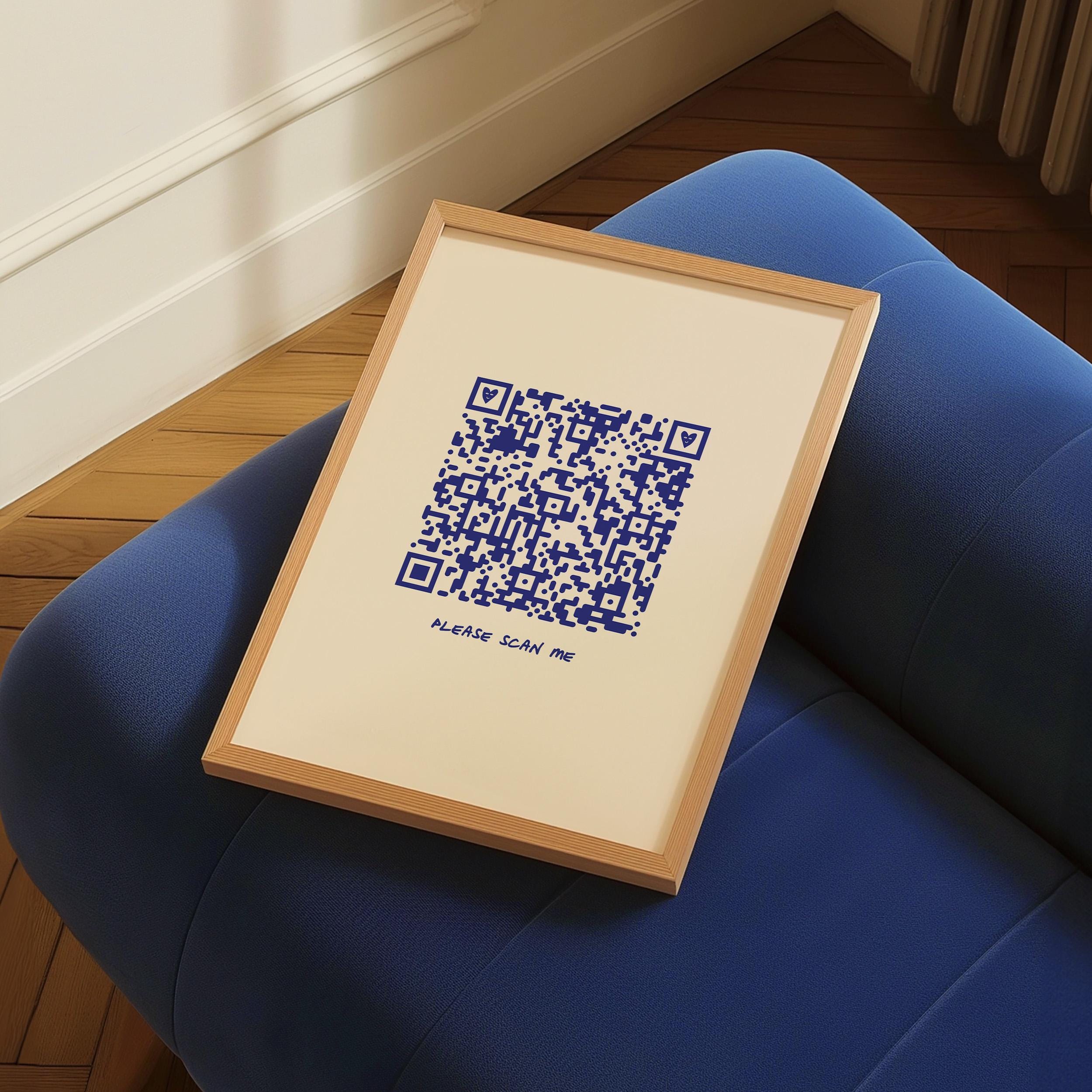 Trendy QR Code Poster Retro Wall Art Retro Frame Print Trendy Wall Art ...