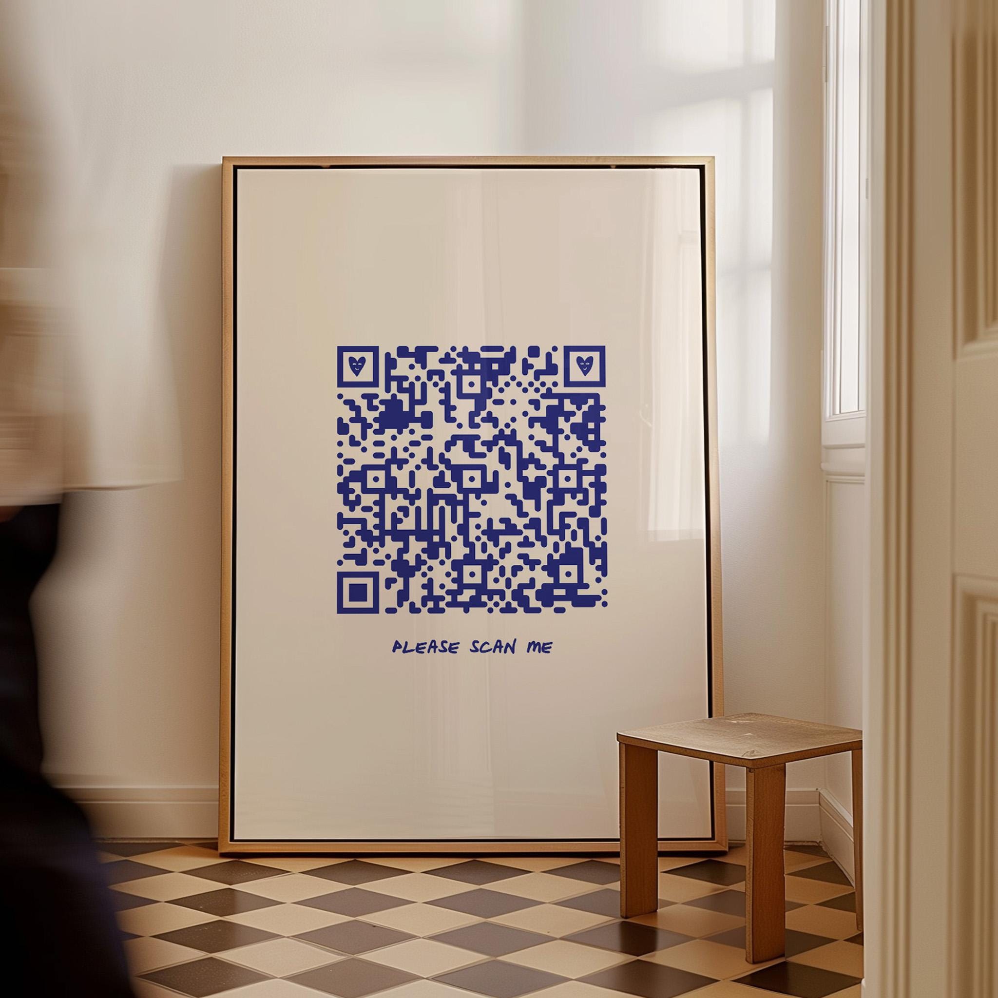 Trendy QR Code Poster Retro Wall Art Retro Frame Print Trendy Wall Art ...