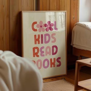 Cool Kids Read Books, Digital Download Poster, Kids Book Wall Art ...