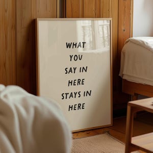 What You Say Here Stays Here Poster Office Decor Therapy Office School ...