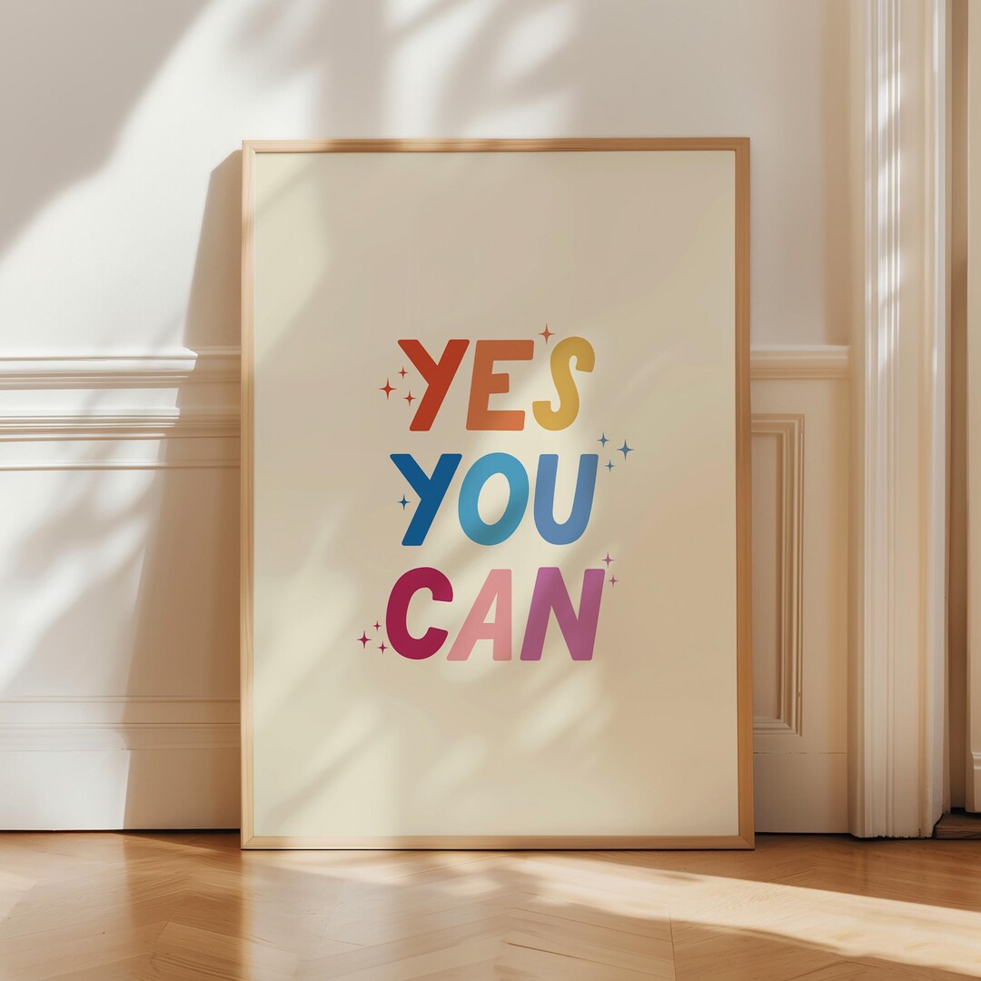 Yes You Can Poster Motivational Poster for Kids Classroom Decor Therapy ...