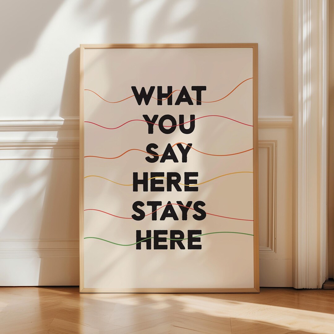 What You Say Here Stays Here Poster Office Decor Therapy Office School ...