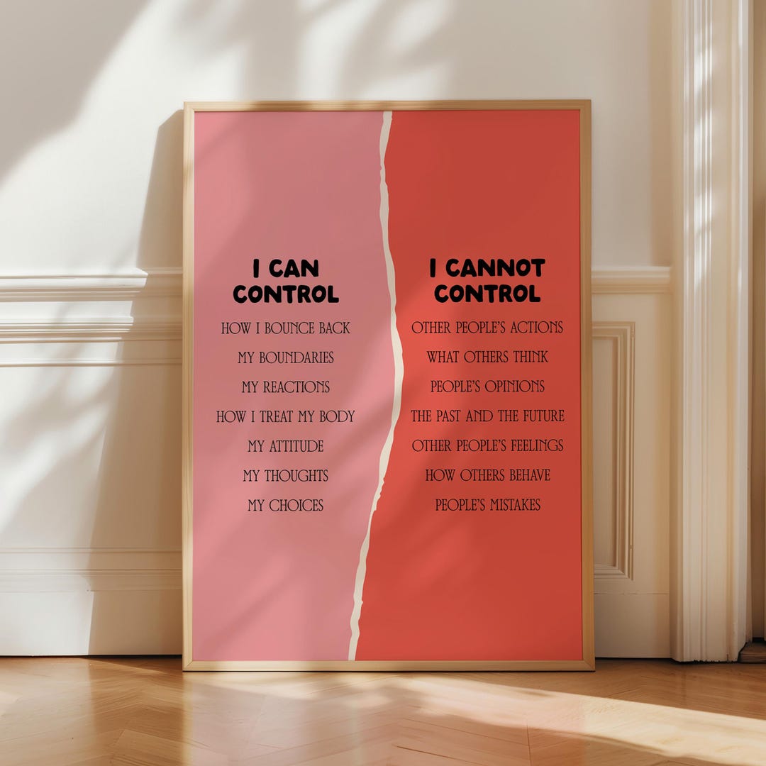 What I Can and Cannot Control Poster: Therapy Office Decor (digital ...