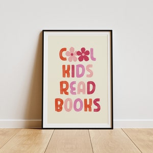 Cool Kids Read Books Print, Read Quote Sign, Book Lover Gift, Kids Wall ...