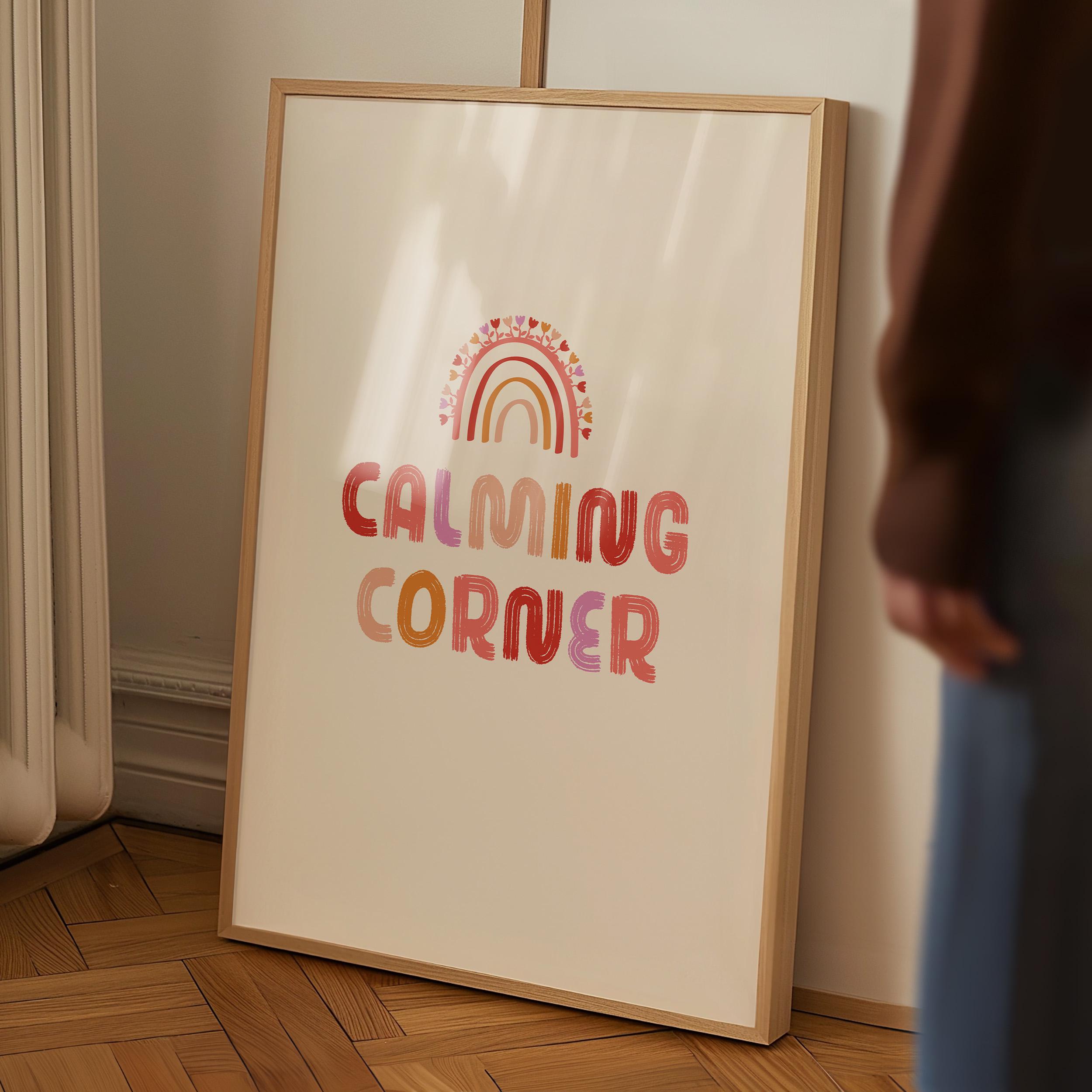 Rainbow Calming Corner Sign: Mental Health Classroom Decor (digital ...