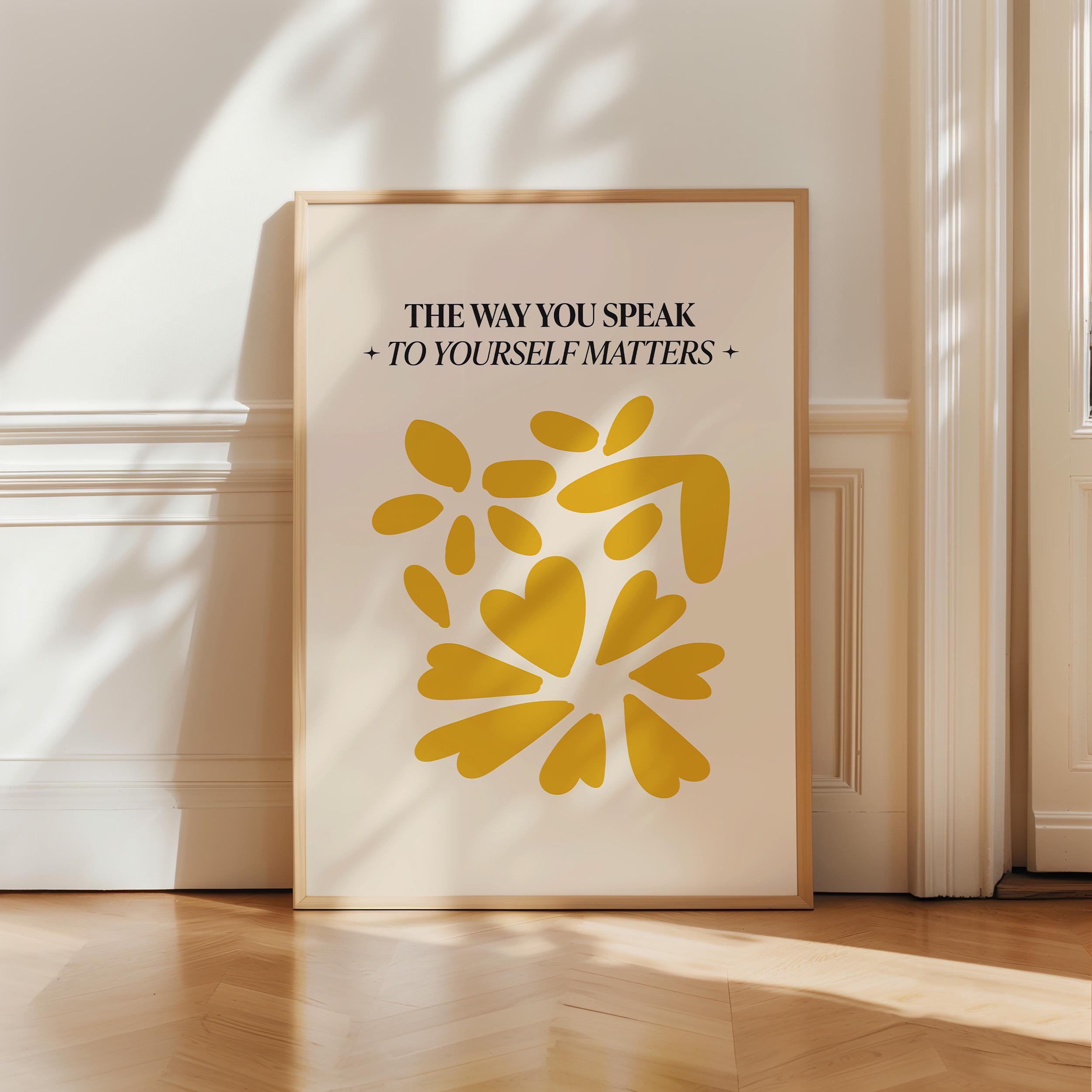 Mental Health Poster: Positive Self Talk Art for Therapy Office ...
