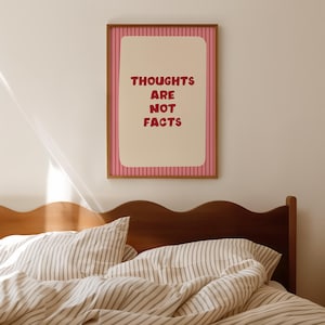 Thoughts Are Not Facts Wall Art Mental Health Quote Printable Therapy ...