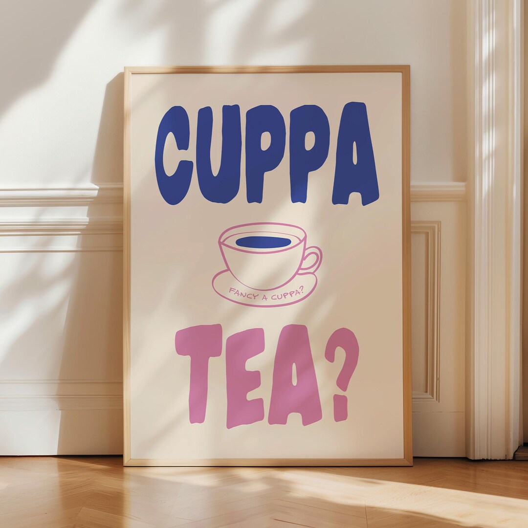 Cuppa Tea Print Cute Tea Cup Print Maximalist Kitchen Gallery Wall Art ...