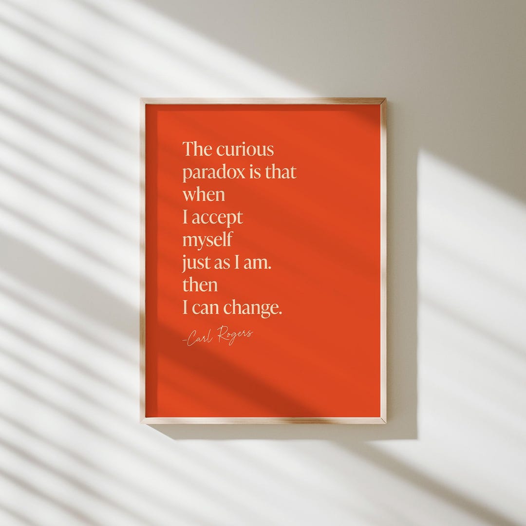 Carl Rogers Quote Print: Therapy Office Decor, Mental Health Art ...