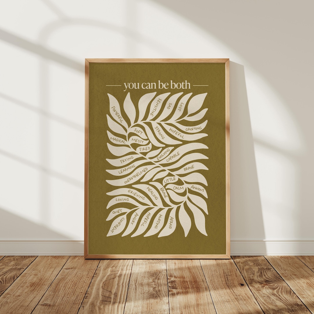 You Can Be Both Affirmation Print, Botanical Mental Health Wall Art - Etsy