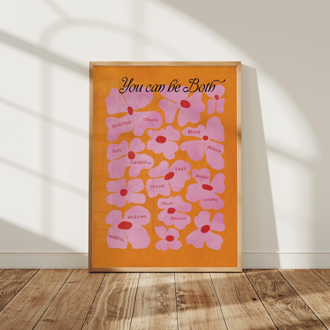 You Can Be Both Wall Art Print | Mental Health Poster | Emotional ...