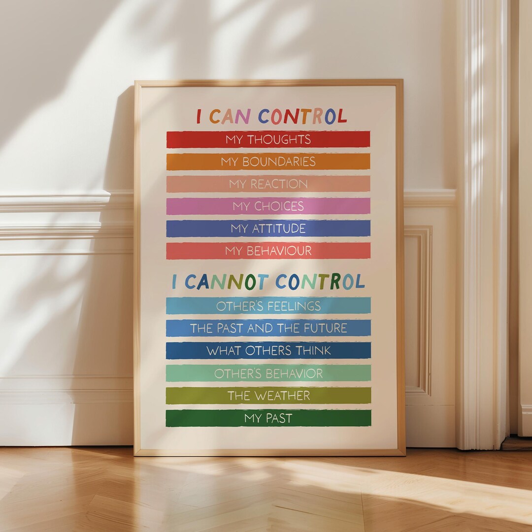 What I Can and Cannot Control Poster Therapy Office Decor Calming Down ...