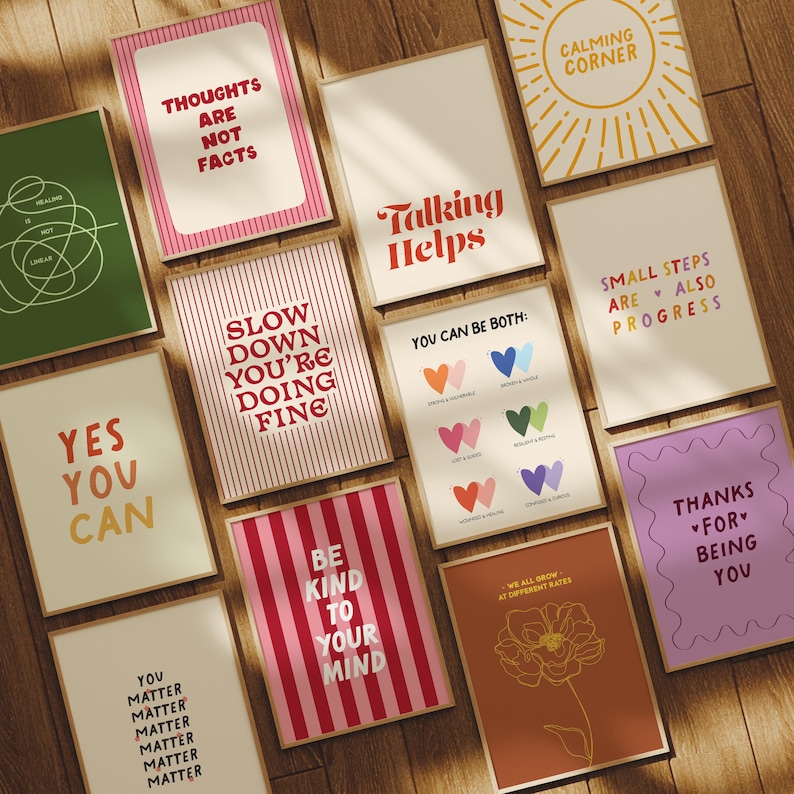 50 Therapy Posters Bundle: Psychologist Office Decor, Mental Health Art ...
