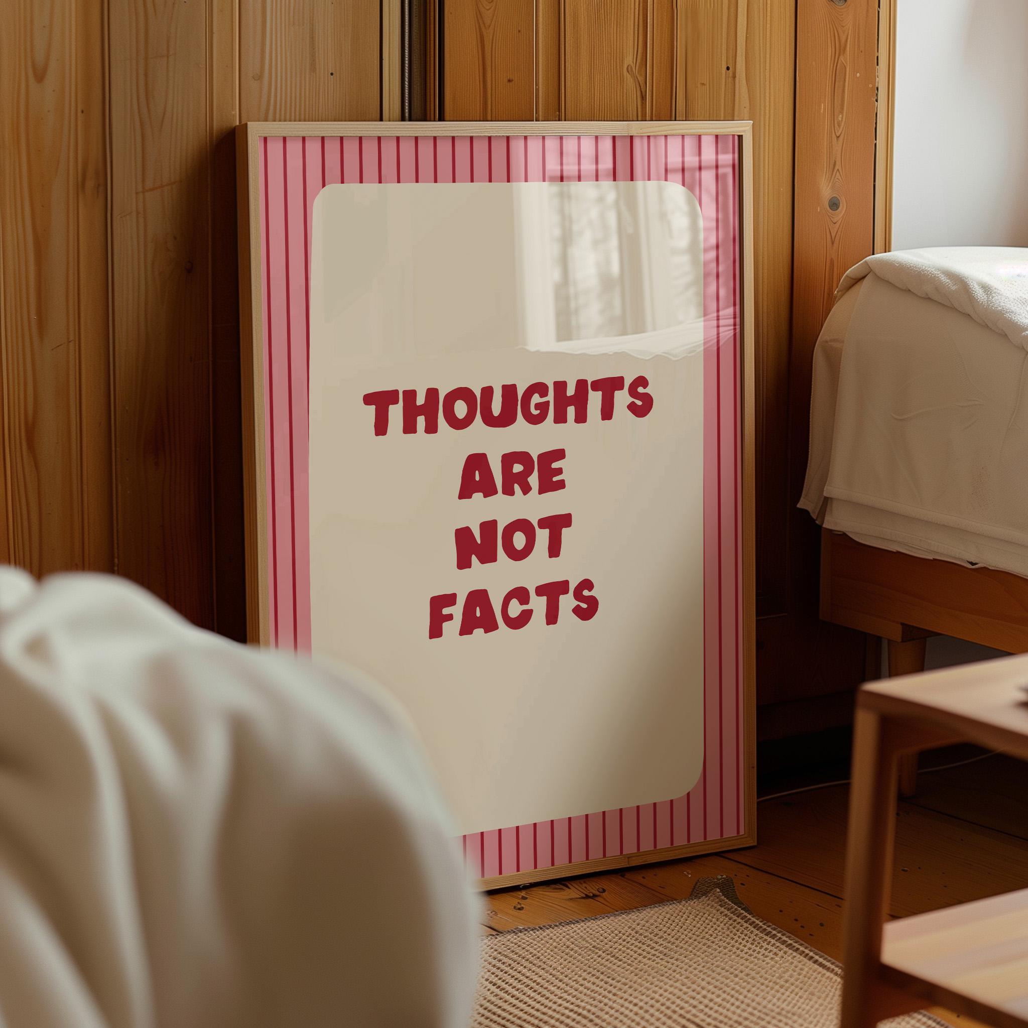 Thoughts Are Not Facts Wall Art Mental Health Quote Printable Therapy ...