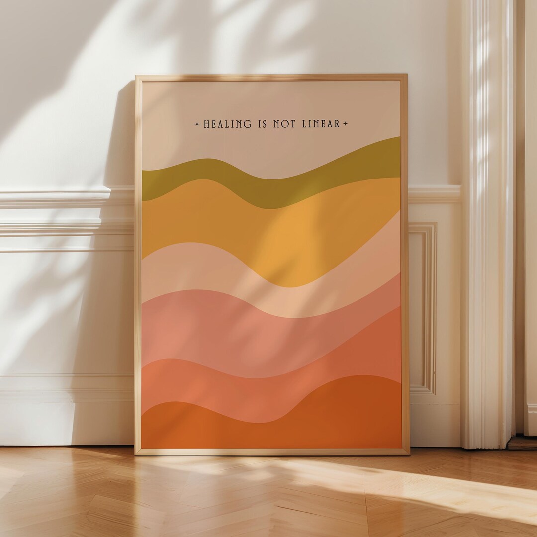 Healing is Not Linear Mental Health Wall Art Healing Poster for Therapy ...