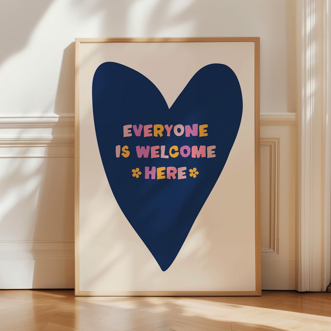 Everyone is Welcome Here Print: LGBTQIA+ Inclusivity Art, Classroom ...