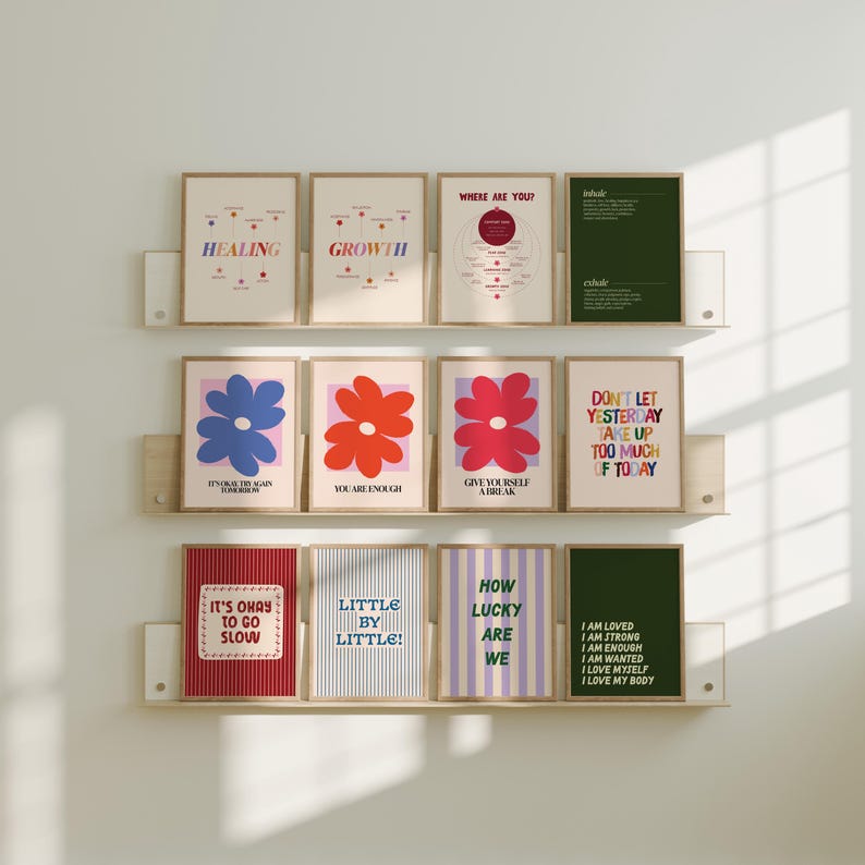 50 Mental Health Posters: Therapy Office Decor, Inspirational Quotes ...