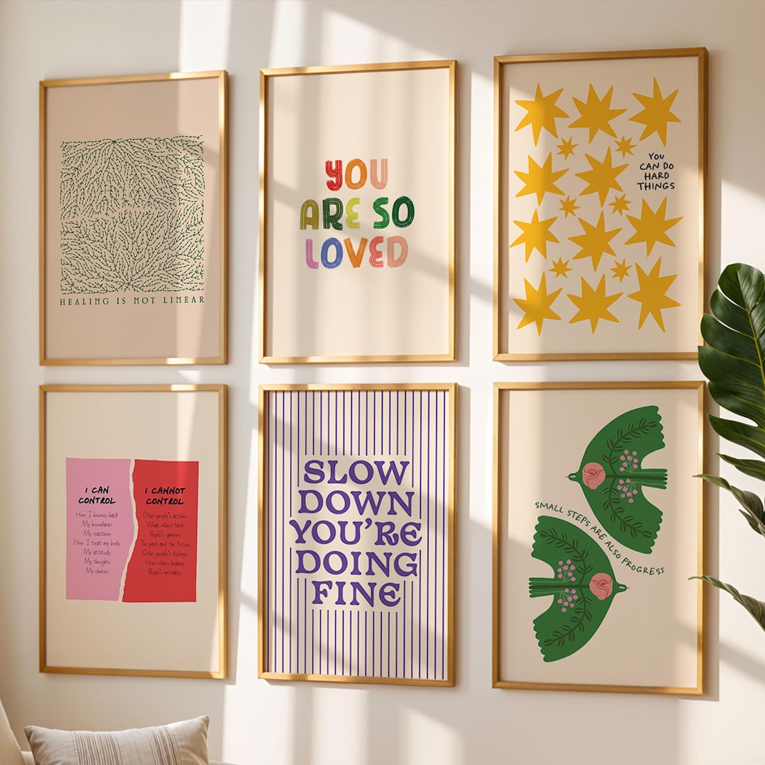 School Counselor Print Set: Therapy Office Decor, Classroom Art ...