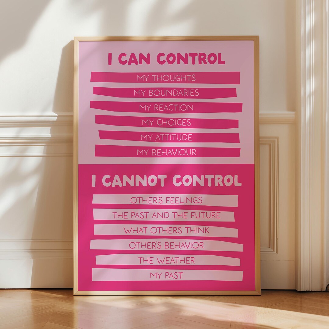 What I Can and Cannot Control Poster, Therapy Office Decor, Calming ...