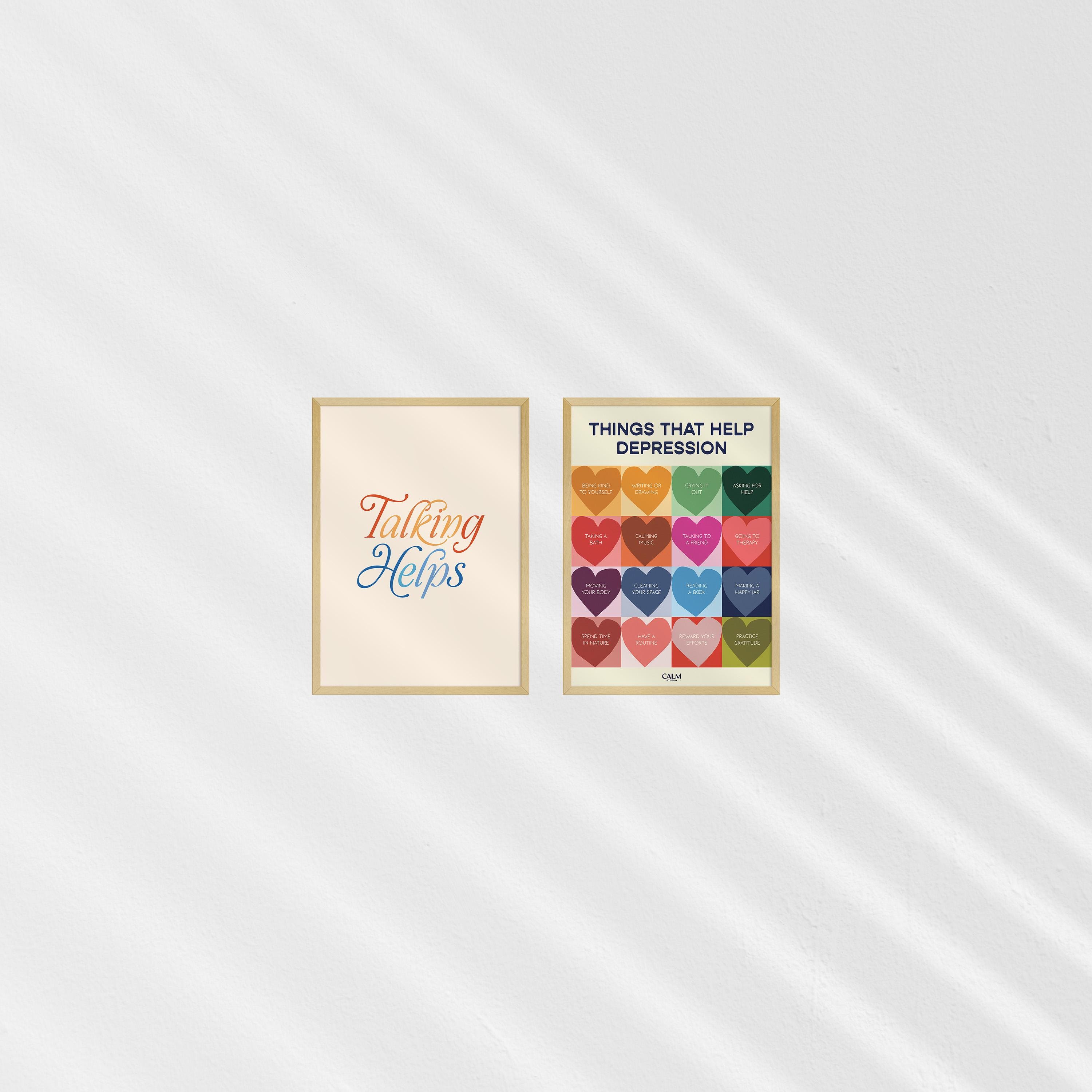 50 Therapy Posters Bundle: Psychologist Office Decor, Mental Health Art ...