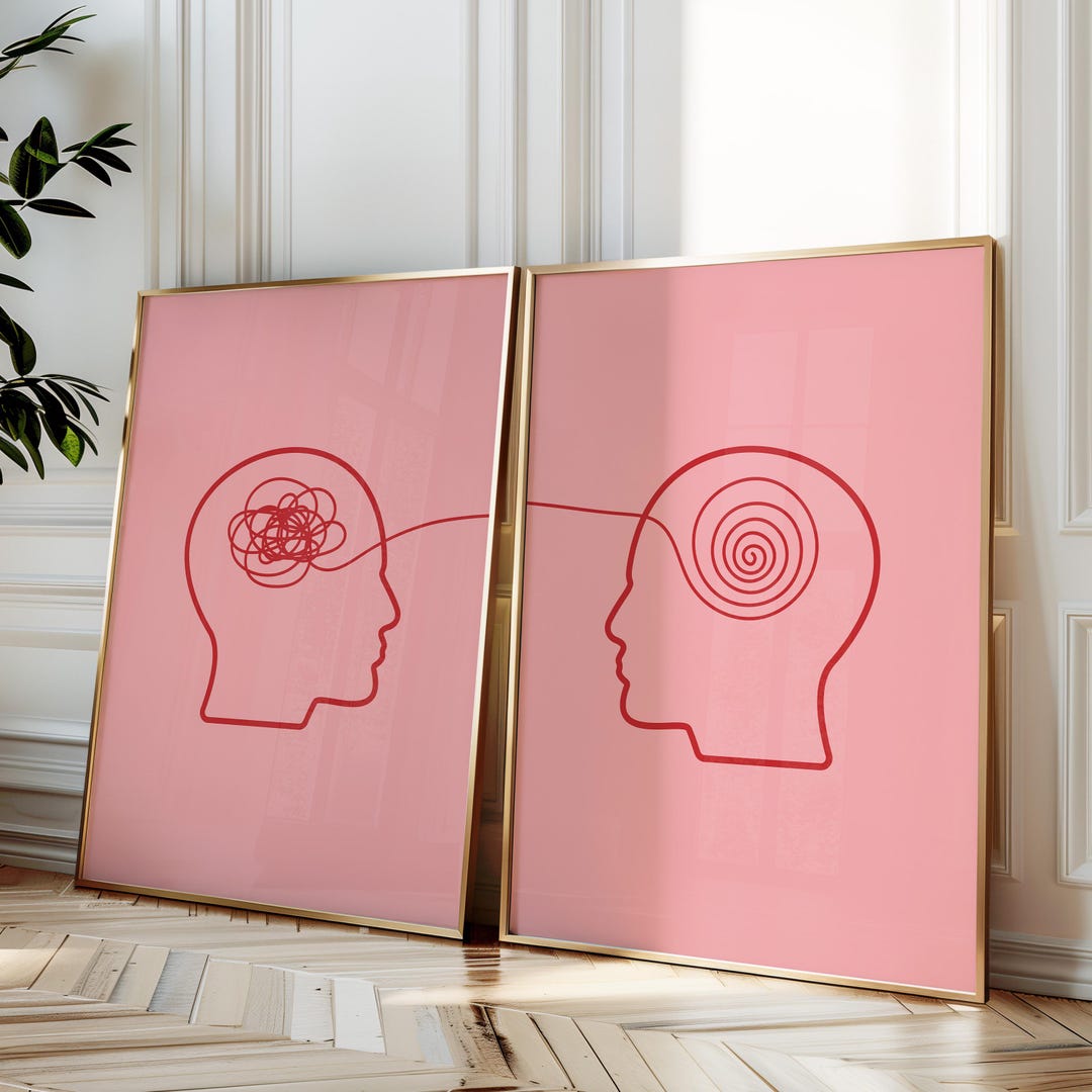Set of 2 Print, Mental Health Posters, Talking Helps Therapist Office ...