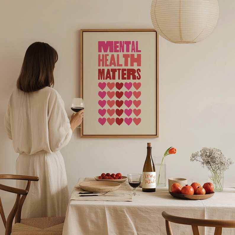 Mental Health Matters Print, Inspirational Poster, Therapy ...