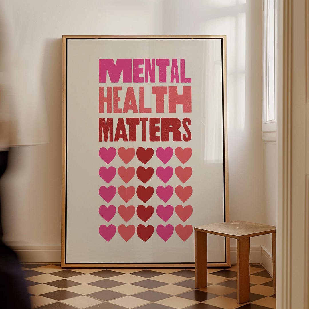 Mental Health Matters Print, Inspirational Poster, Therapy ...