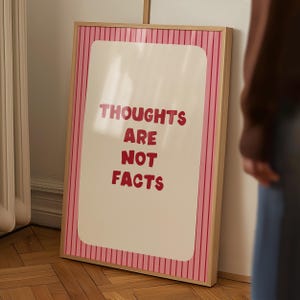 Thoughts Are Not Facts Wall Art Mental Health Quote Printable Therapy ...