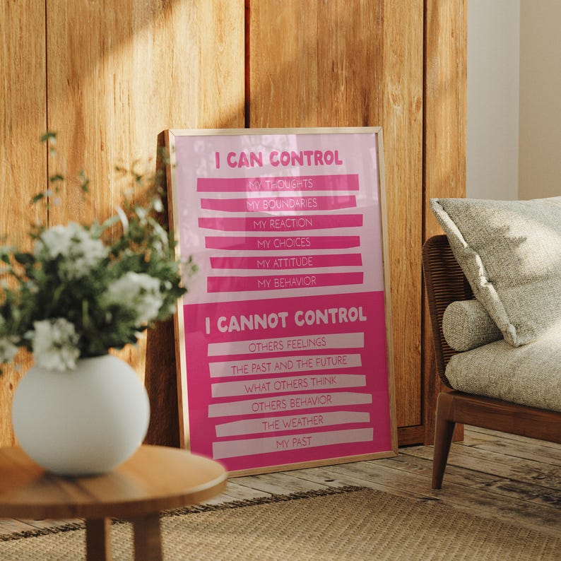 What I Can and Cannot Control Poster: Therapy Office Decor (digital ...